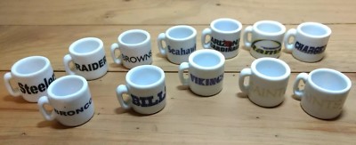 NFL Football Teams Mini Miniature Ceramic Coffee Mugs Team Logo Lot of ...