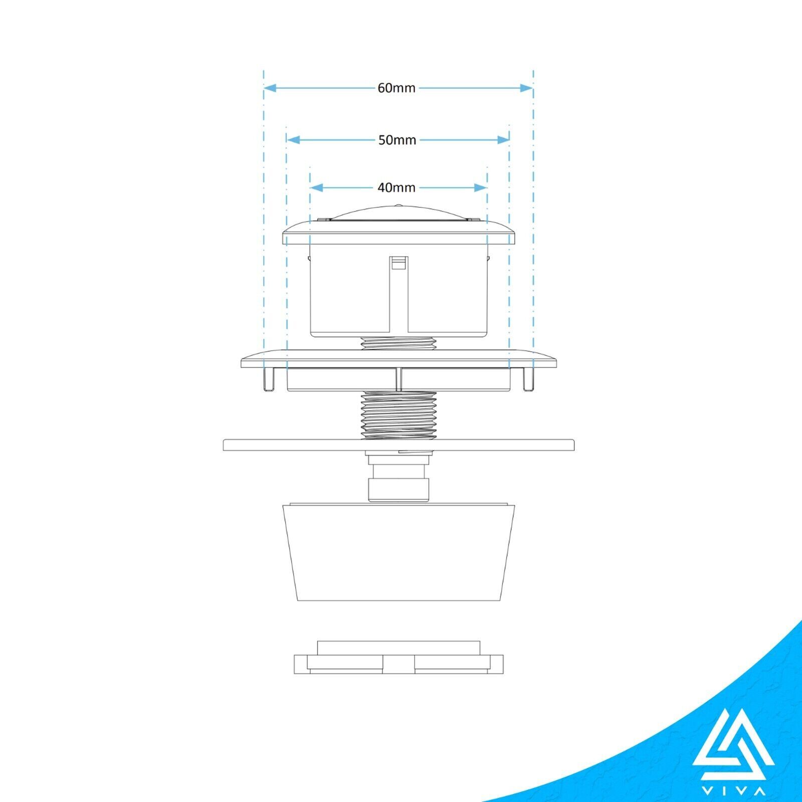 Viva Concealed Toilet Cistern Skylo Dual Flush WC Bottom OR Side Entry ...