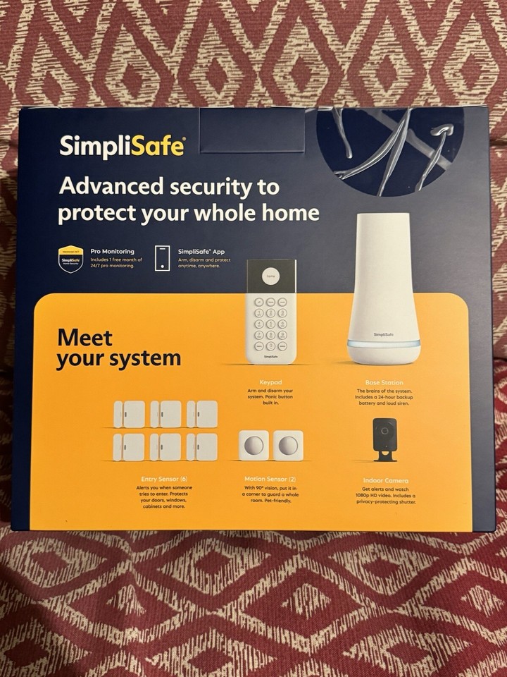 SimpliSafe 11-Piece Home Security System with Indoor Camera with 6 ...
