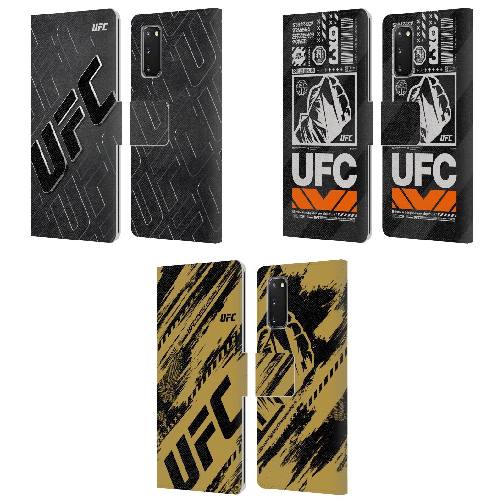 OFFICIAL UFC LOGO GRAPHICS LEATHER BOOK WALLET CASE COVER FOR SAMSUNG ...