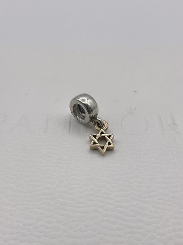 Pandora Star Of David Dangle Bead Charm Two Tone 14k Gold Sterling ...