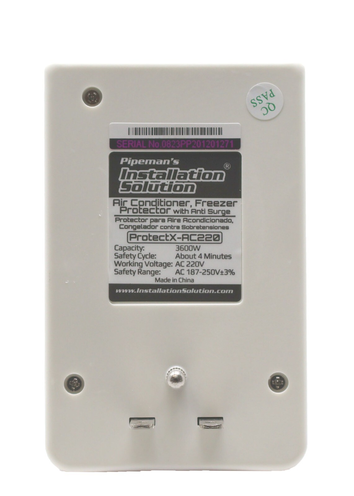 Pipeman's Installation Solution PROTECTX-AC220 1-Outlet Surge Brownout ...