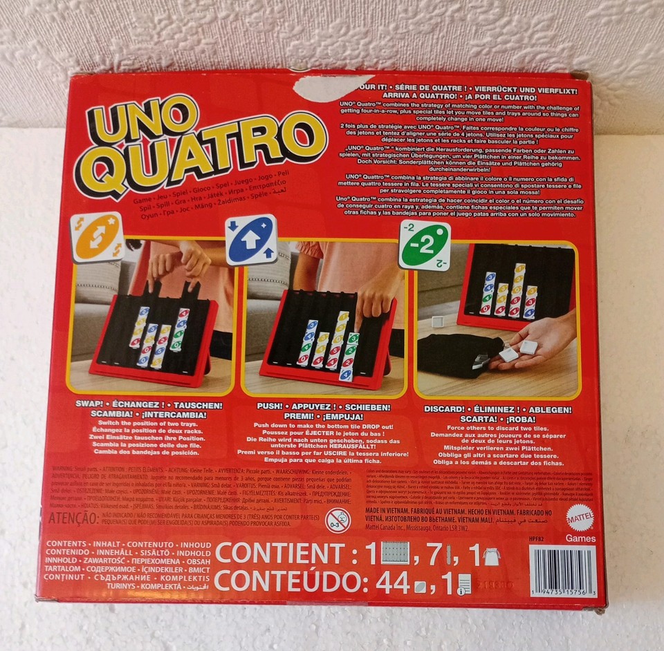 Uno Quatro ~ Tile Game ~ Complete ~ Family Fun Game from Mattel | eBay UK