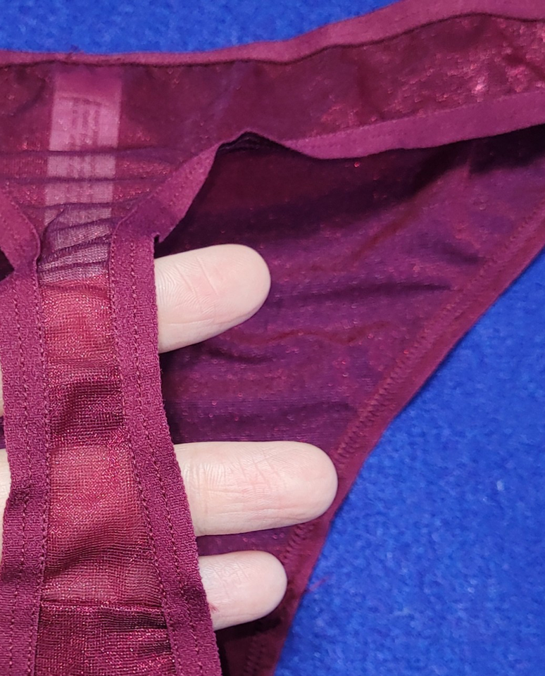 Nwt AUDEN Burgundy Sexy SEE-THROUGH Sheer Micro-Mesh STRETCH Thong ...