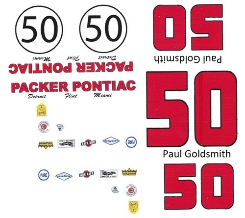 #50 Paul Goldsmith Packer Pontiac 1963 1/24th - 1/25th Scale Waterslide ...