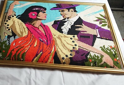 Needlepoint Artwork Vintage Passion Dancing | eBay