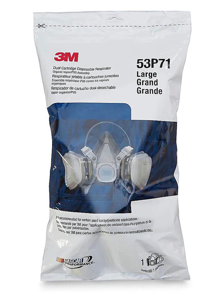 3M 7 IN 1 DISPOSABLE Half Face Respirator Facepiece Gas Mask Painting ...
