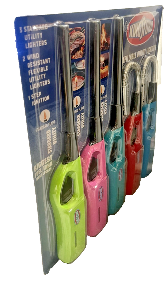 Utility Lighters 5 pc Value Pack Kingsford Limited -NEW SEALED ...