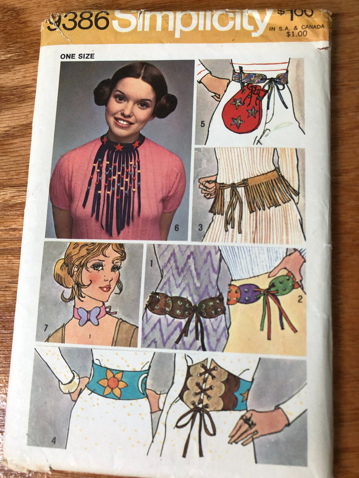 Simplicity Vintage Pattern 9386A Chokers Belts Bags 1971 used | eBay