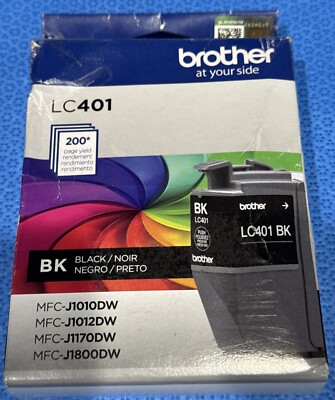 Brother Genuine LC401BK Standard Yield Black Ink Cartridge - Expires 12 ...