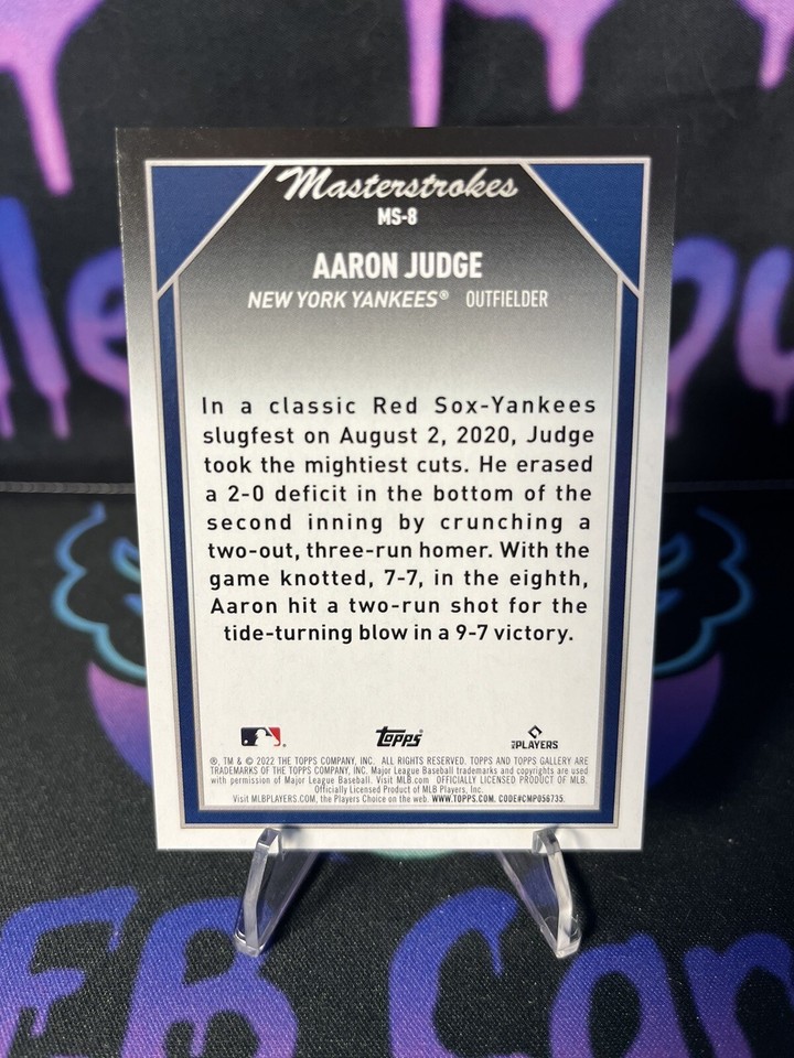 AARON JUDGE 2022 Topps Gallery Masterstrokes Insert #MS-8 New York ...