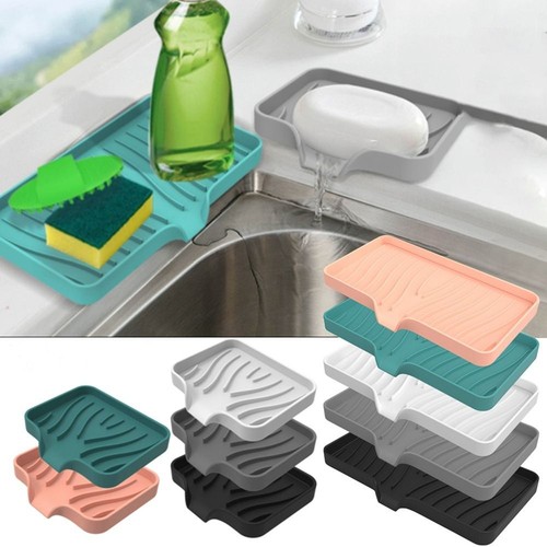 Moisture Proof Splash Soap Tray Sink Tray Countertop Storage Tray ...