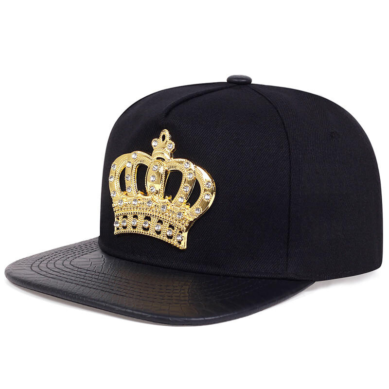 Fashion Baseball Cap Crown King Queen Gold Diamond Snapback Adjustable ...