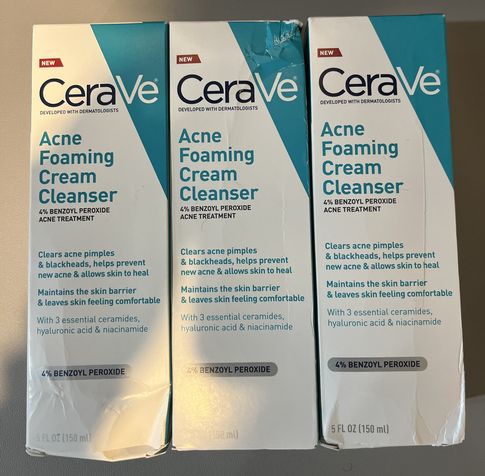 CeraVe Acne Foaming Cream Cleanser 5oz / 150ml New pack of 3 ...