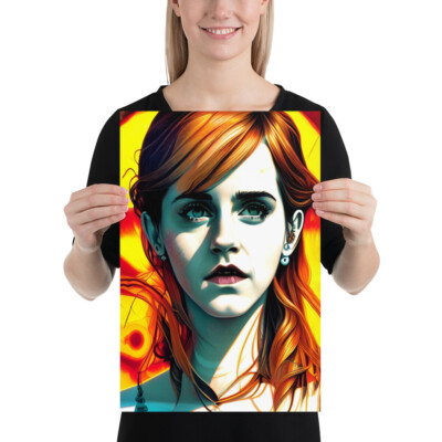 Emma Watson Cartoon Poster Wall Art 12"x 18" Fan Artwork Hermione ...