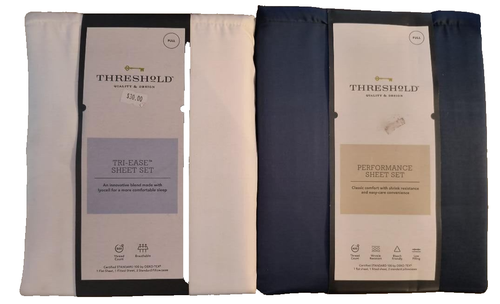 Threshold 500/400 Thread Count Tri-Ease & Performance Sheet Set- White ...