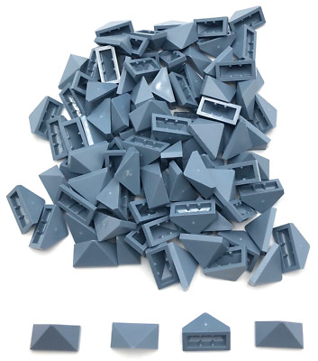 Lego 100 New Sand Blue Slope Sloped 45 2 x 1 Triple with Bottom Stud ...