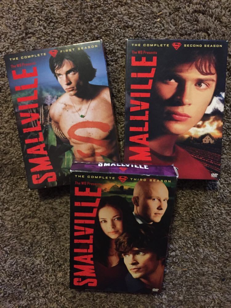 Smallville: Seasons 1, 2, and 3. Total 18 DVDs. Barely used, exc ...