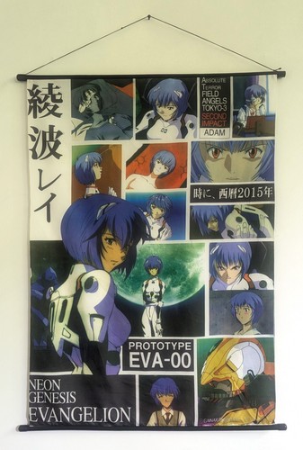 Vintage Evangelion Neon Genesis Banner Flag Poster Genuine 90s Rei ...