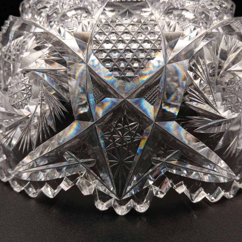 Antique American Brilliant Period ABP Cut Glass Crystal 8" Bowl | eBay