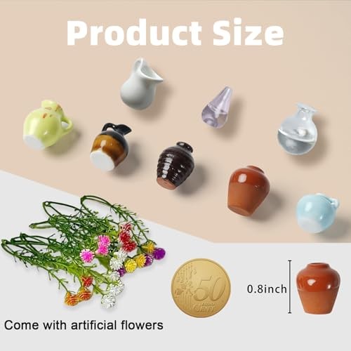 Cute Mini Ceramic Vase Magnets for Fridge, Funny Small Plant Magnets ...