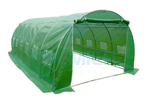 POLYTUNNEL 6M X 3M 6 SECTION GREENHOUSE FULLY GALVANISED STEEL FRAME ...