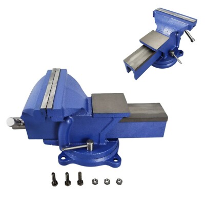 8" Bench Vise with Anvil 360° Swivel Locking Base Clamping and Holding ...