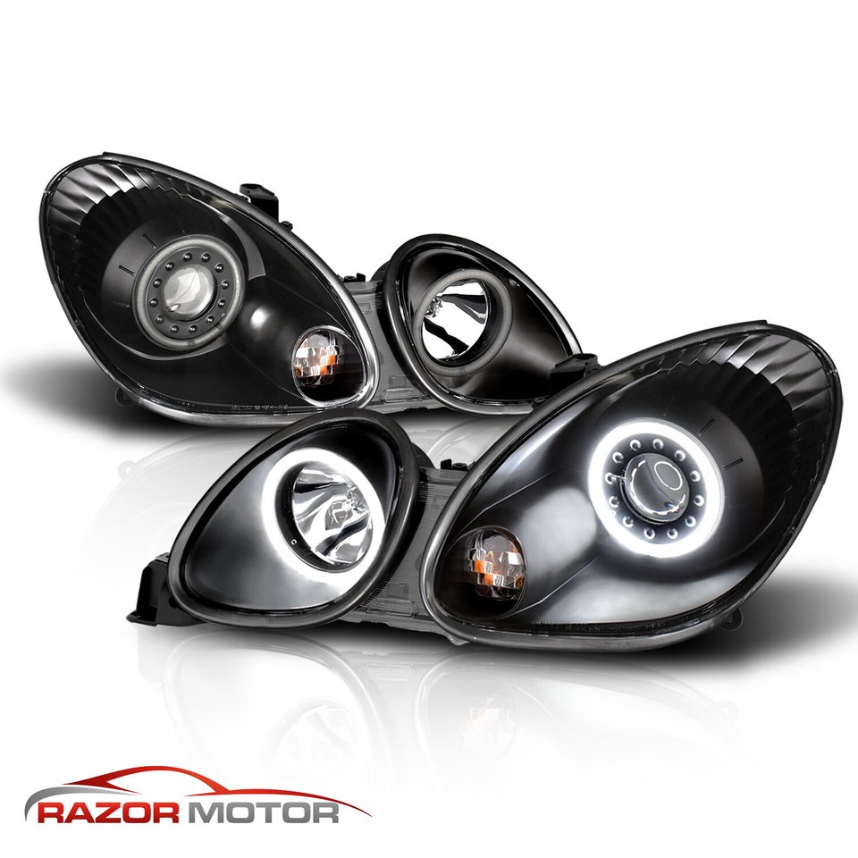 [LED Halo]For 1998-2005 Lexus GS300 GS400 GS430 4DR Projector Black ...