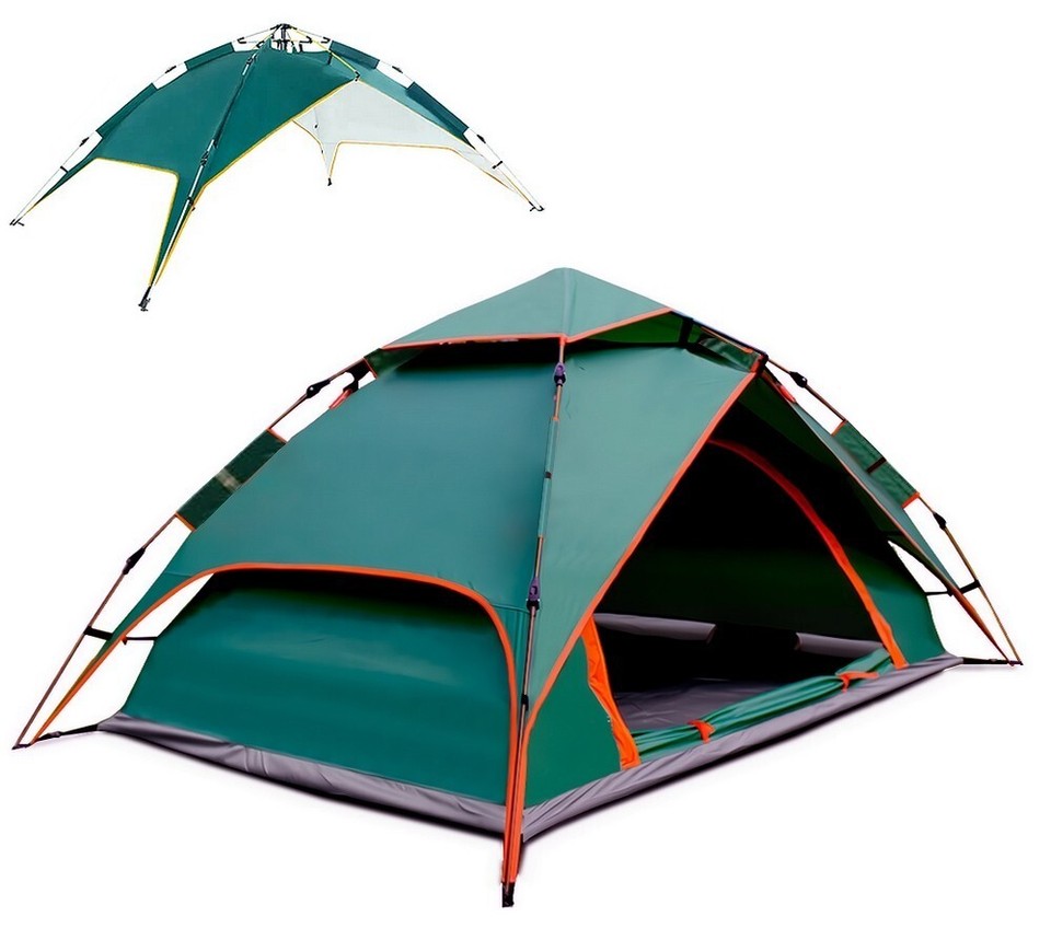 Instant Automatic Pop up 4 Man Tent - Green canopy dome one tuch ...