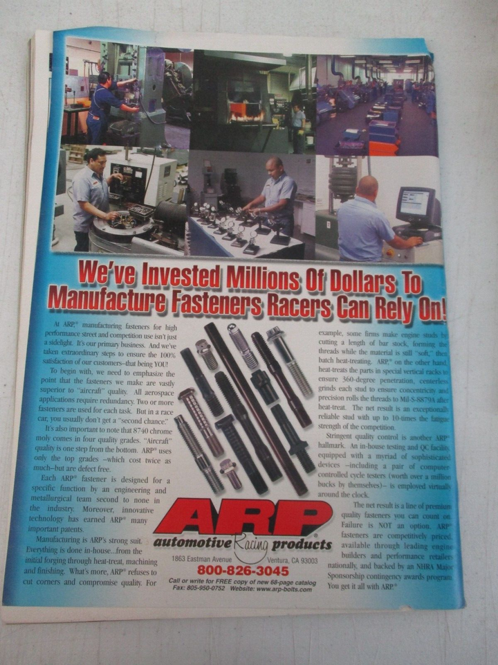 NATIONAL DRAGSTER MAGAZINE SEPTEMBER 6, 2002 CY CHESTERMANRUGGED LINER ...