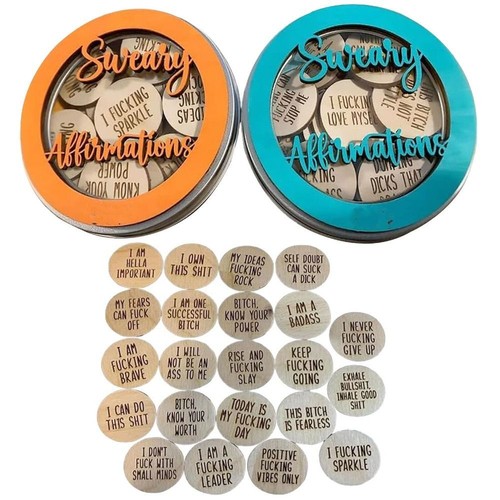 22pcs Funny Mini Sweary Affirmation Discs Unique Inspirational ...