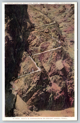 Grand Canyon Arizona Devil's Corkscrew Bright Angel Trail Vintage ...