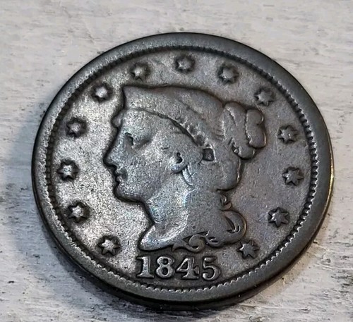 1845 BRAIDED HAIR LARGE CENT | eBay