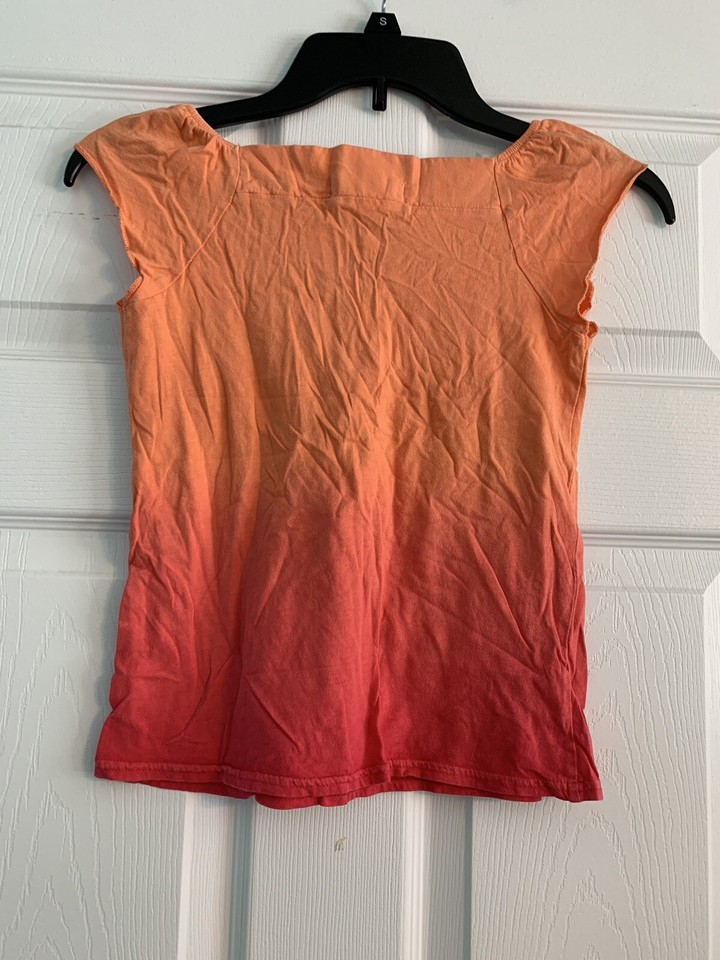 Rusty Girls Orange And Red Cap-Sleeve T-Shirt Size M | eBay