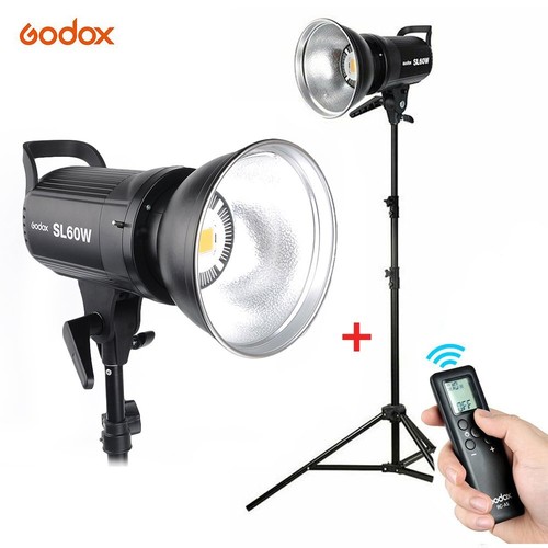 Godox SL-60W 5600K Studio LED Video Light Bowens Mount with 2m Light ...