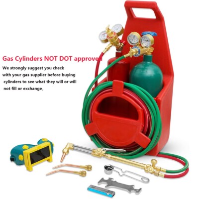 HVAC Portable Oxygen Acetylene Welding Cutting Torch Kit w/ Carrying ...