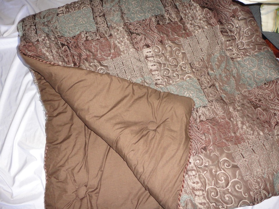 CROSCILL GALLERIA TUSCAN BROWN UMBER GREEN (4P) QUEEN COMFORTER SET | eBay