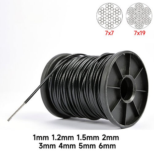Diameter 1mm To 6mm Vinyl Coated Steel Aircraft Cable Wire Rope 7x7 ...
