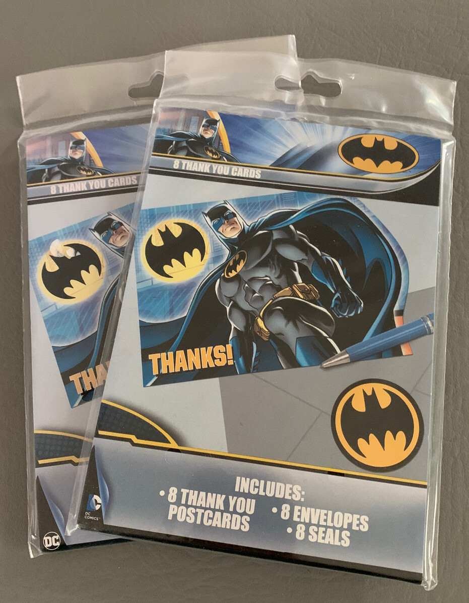 Batman Thank You Cards 8 Per Pack Lot Of 2 | eBay