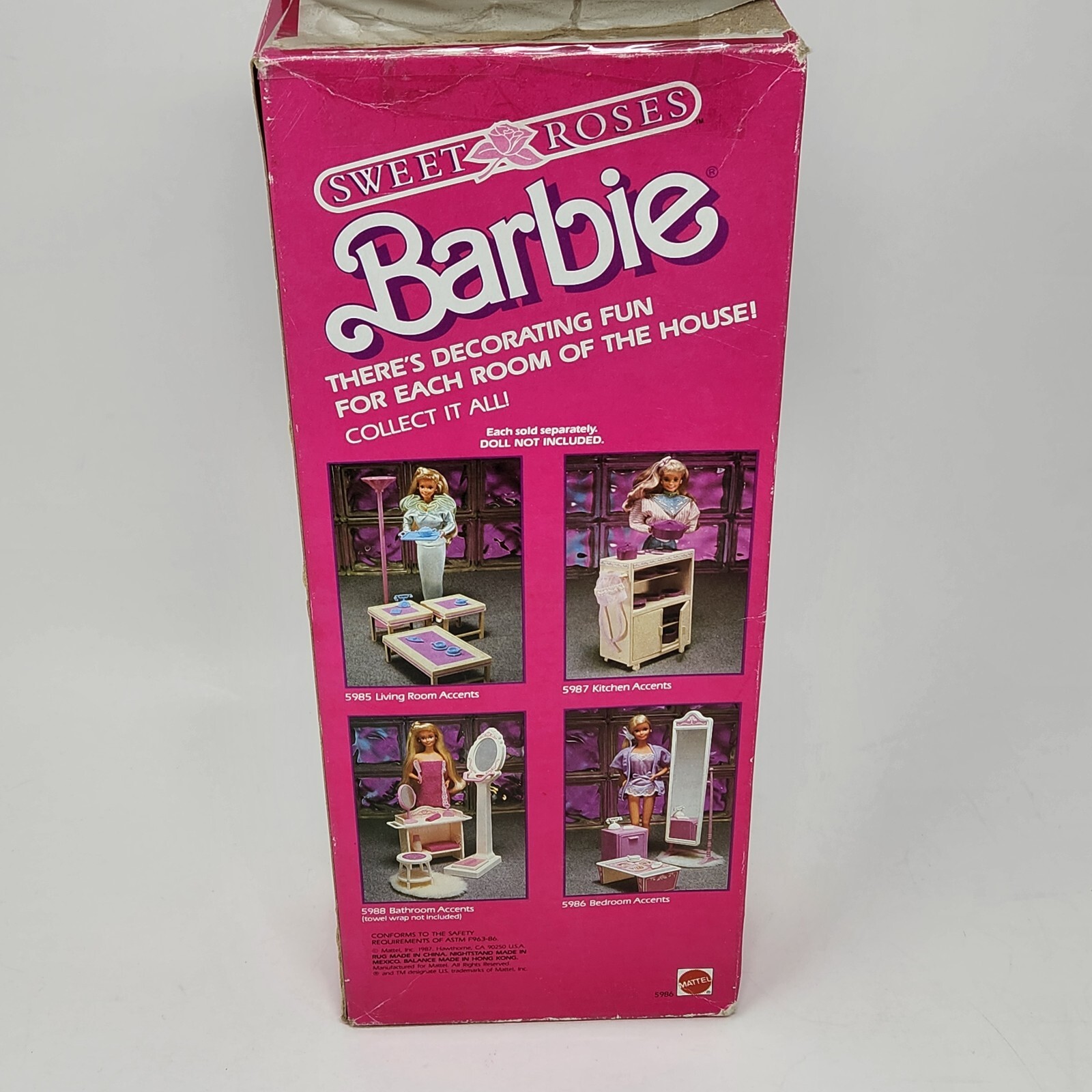 VINTAGE 1987 BARBIE SWEET ROSES DREAM HOUSE BEDROOM ACCENTS FURNITURE ...
