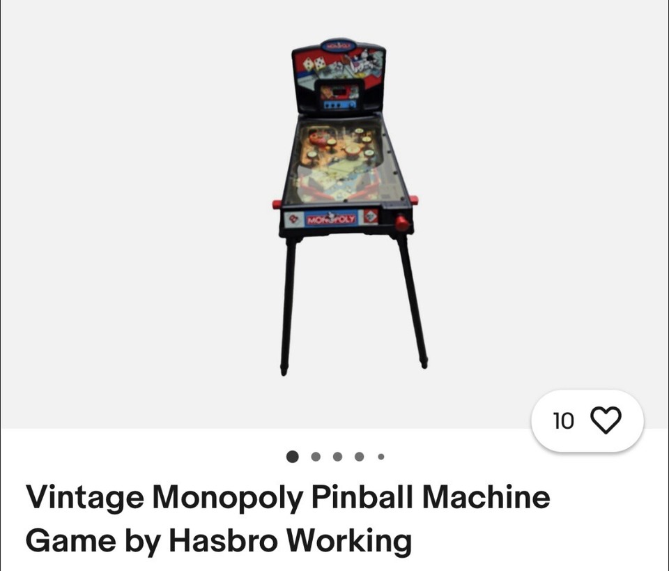 Vintage Hasbro MONOPOLY PINBALL MACHINE. WORKING GREAT | eBay