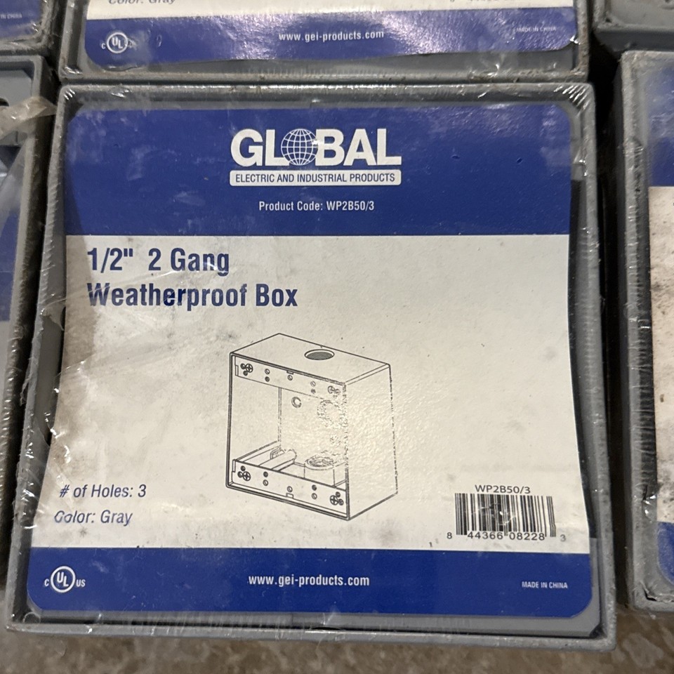 Global Electric Industrial Products Weatherproof Box 1/2” 2 Gang wp2b50 ...