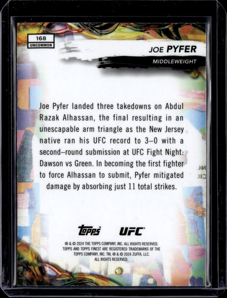 2024 Topps Finest UFC #168 Joe Pyfer Checkerboard Refractor 18/75 | eBay