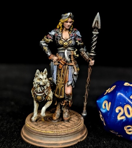 Life Domain Cleric with Wolf Companion – Pro Painted Fantasy Miniature ...