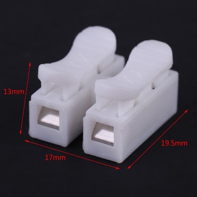 50pcs/lot Push Type Wire Connector 2P Butt Joint Terminal Blocks For ...