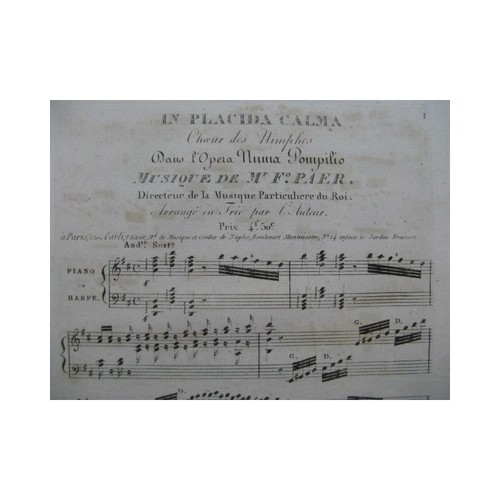 PAËR Ferdinando In Placida Calma Chant Piano ou Harpe ca1810 | eBay