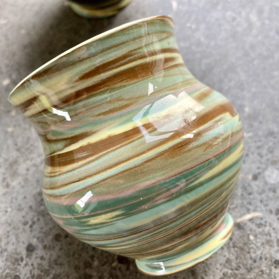 3 x vintage ALTON TOWERS Pottery marbled agate ware vases | eBay
