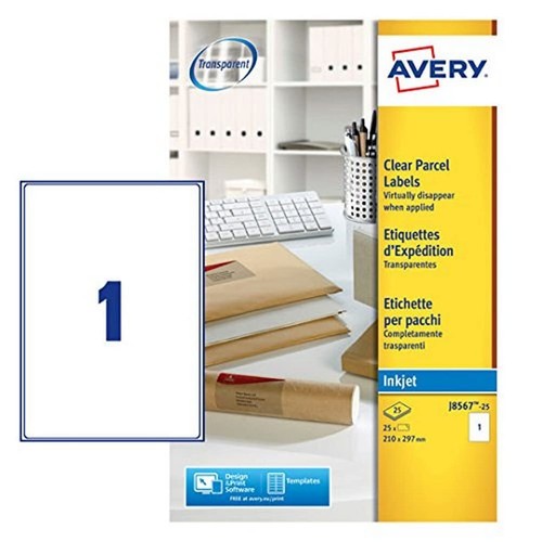 Avery Self Adhesive Clear Parcel Address Labels, Inkjet Printers, 1 ...