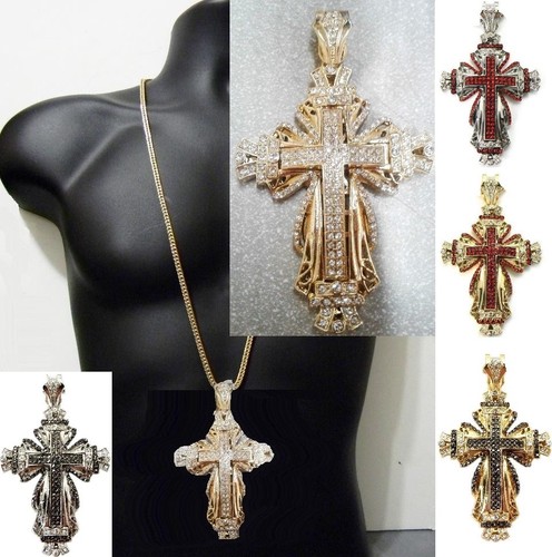 Chunky Filigree Cross Hip Hop Franco Chain Necklace Pendant Jesus Love ...