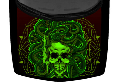 Dark Lime Medusa Snake Skull Car Truck Hood Wrap Vinyl Graphic Decal | eBay